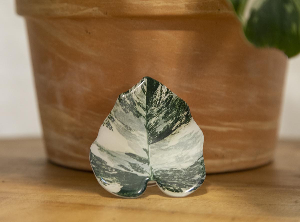 Monstera Marble Half Moon Phone Grip - Smartass Plant Moms