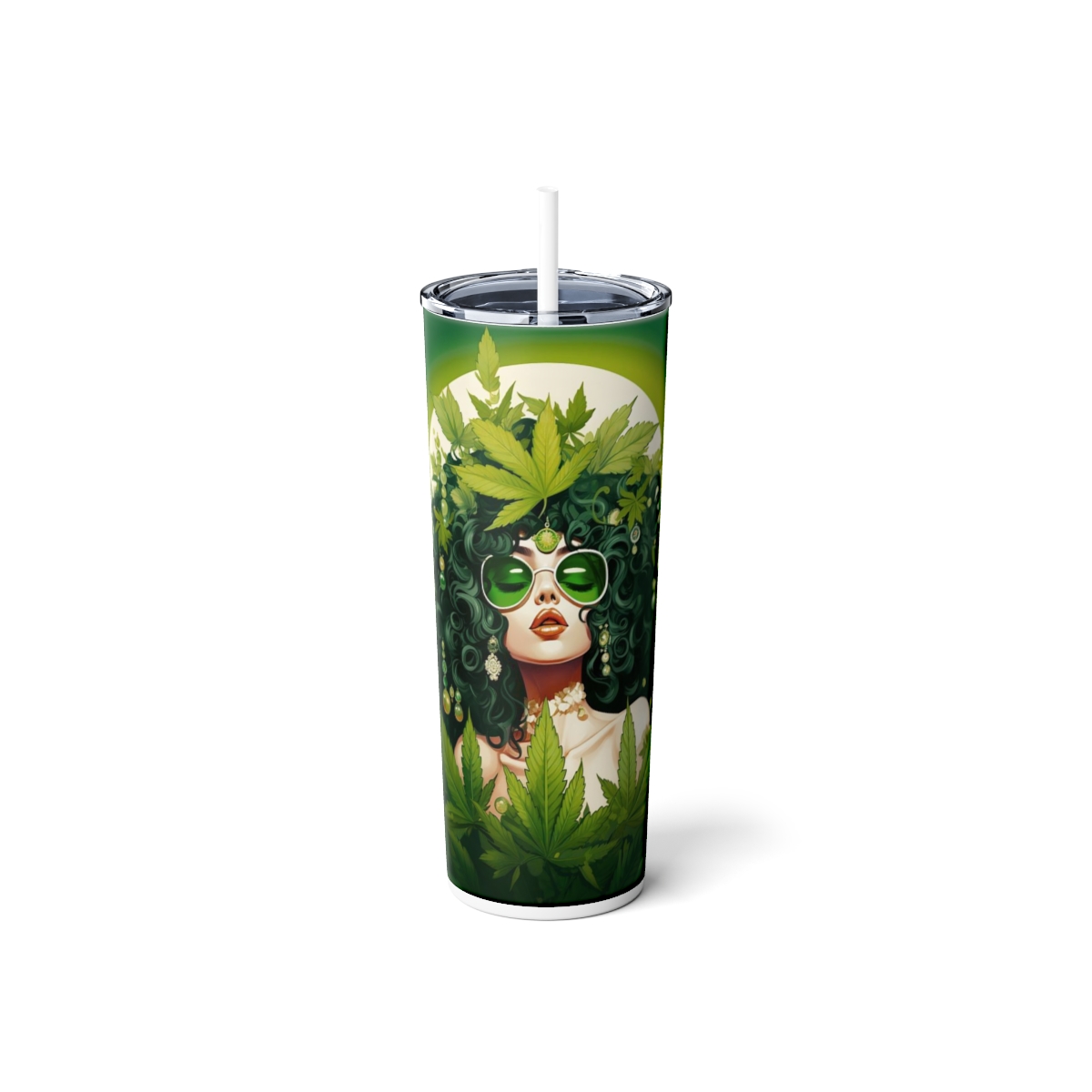 Cannabis Queen v1, 20oz skinny steel Tumbler - Smartass Plant Moms